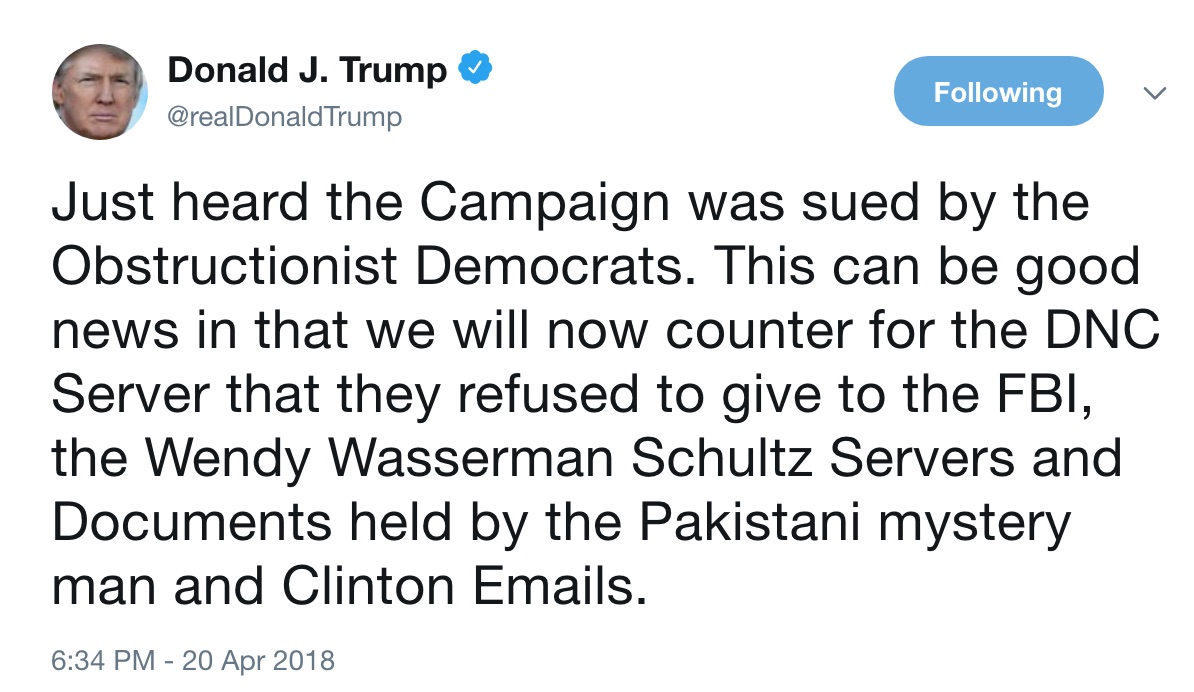 Trump Reacts to Lawsuit from ‘Obstructionist Democrats,’ Calls Debbie ...