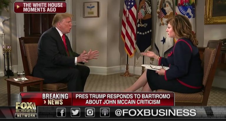 Trump Defends Maria Bartiromo Over Debunked Conspiracies