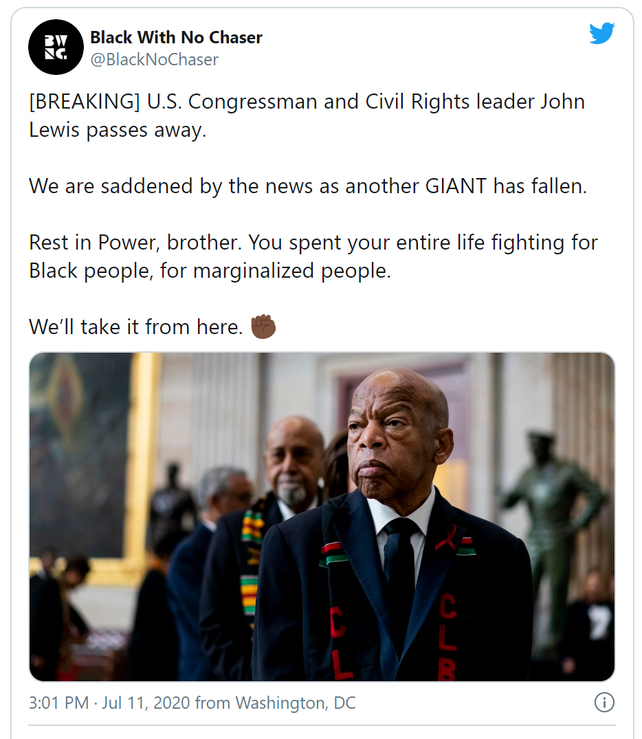 Twitter Rumor Wrong, Rep. John Lewis Not Dead