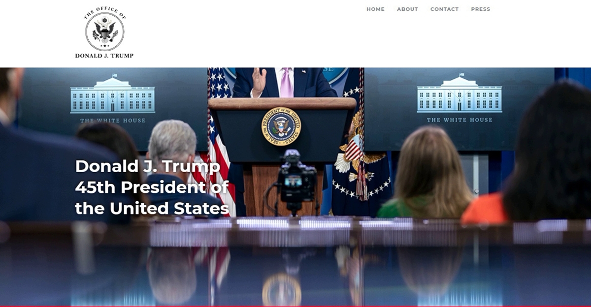 Trump's New Official Website Cuts Off His Head in Landing Page Photos
