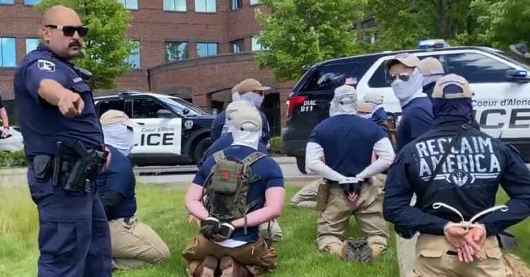 Patriot Front Members Detained, Arrested at Pride Event