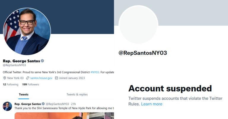 Rep. George Santos Twitter Account Mysteriously Suspended