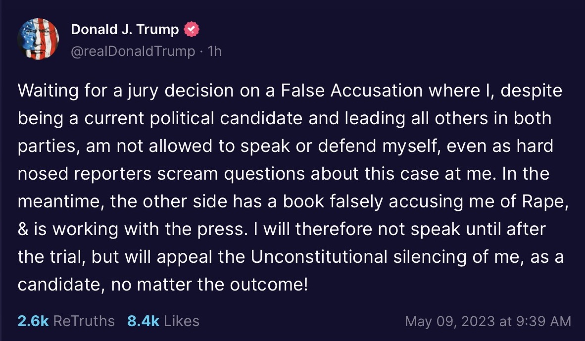 Trump Falsely Claims He Was Forbidden From Testifying At E Jean