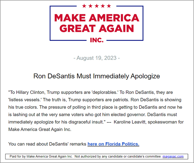 MAGA Squeals After DeSantis Shreds Republicans Who Think Kissing Trump ...
