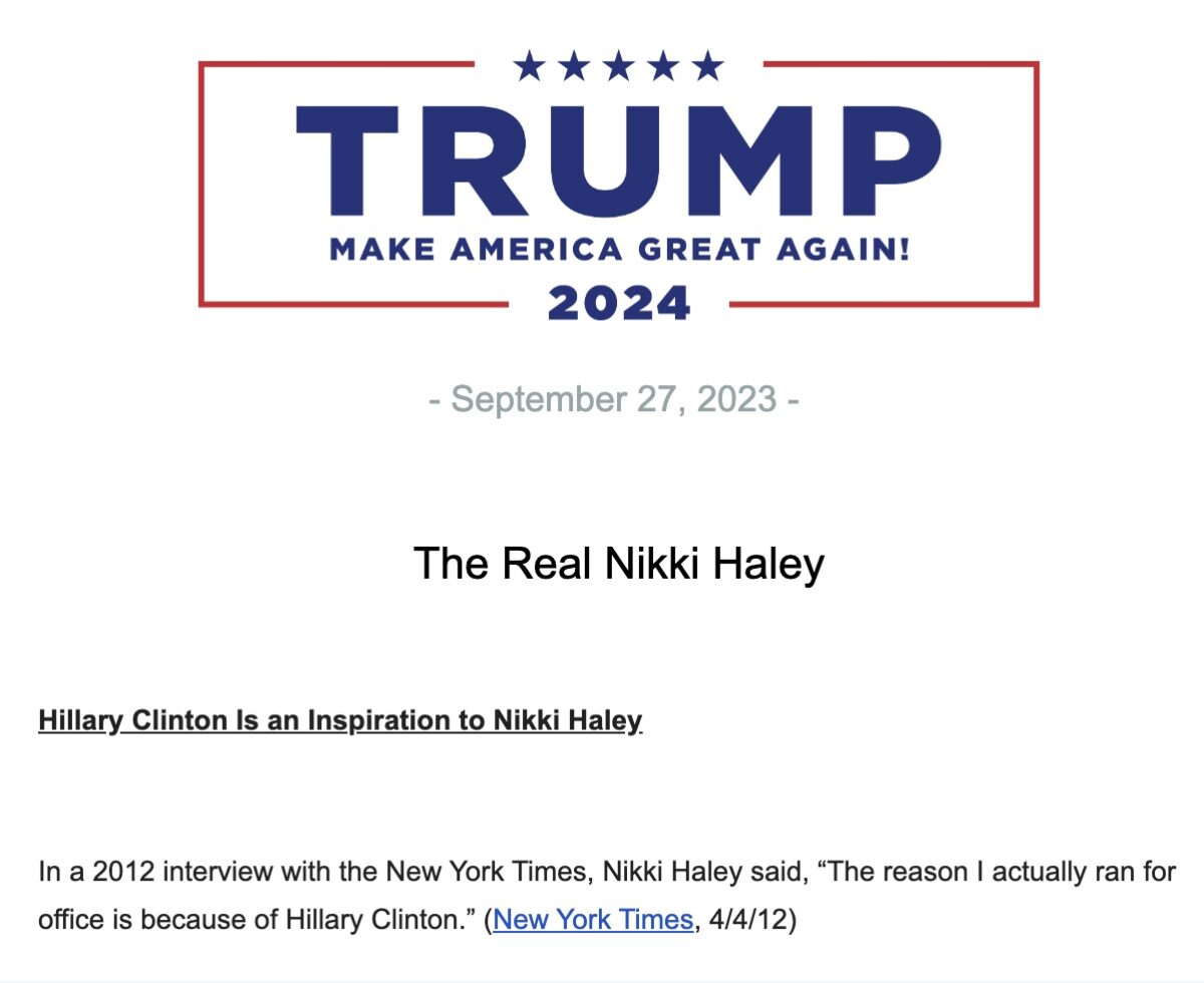 Trump Campaign Digs Up Dirt on Nikki Haley Following GOP Debate ...