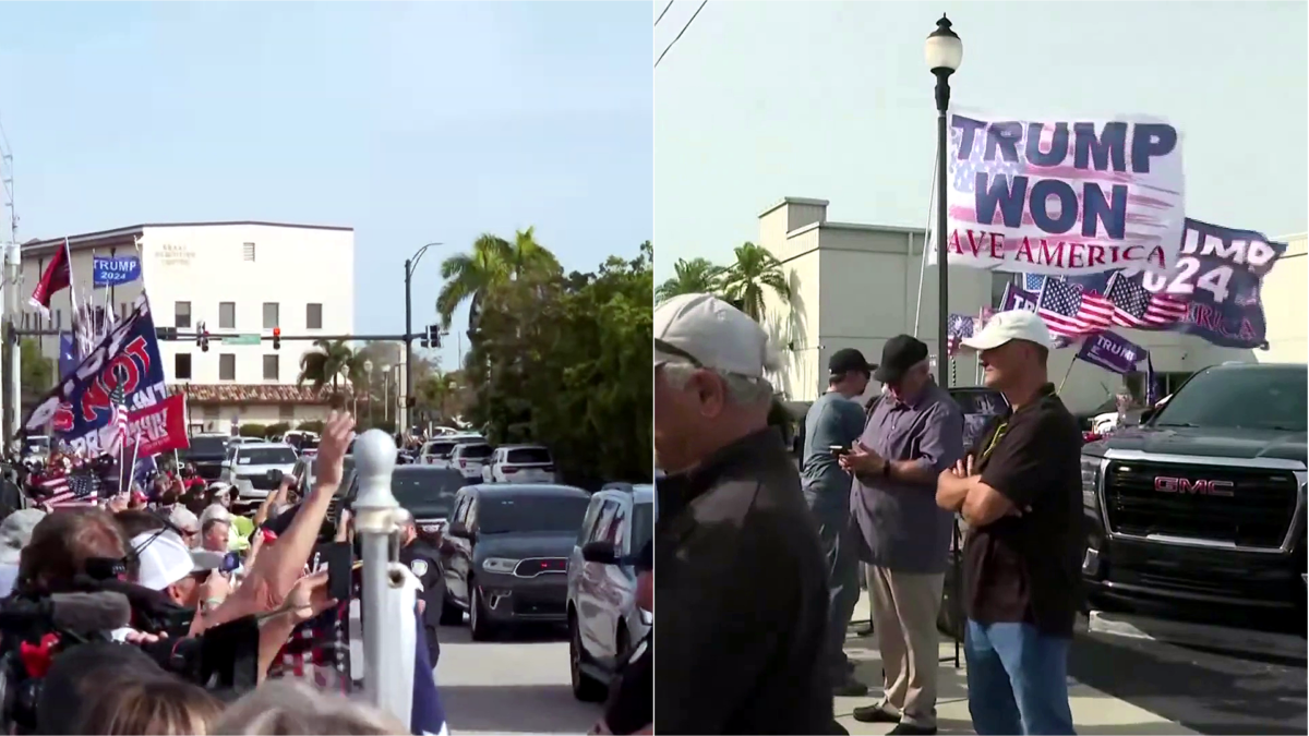 'YEAH BOY!' Trump Fans Go Nuts When Motorcade Pulls to Court