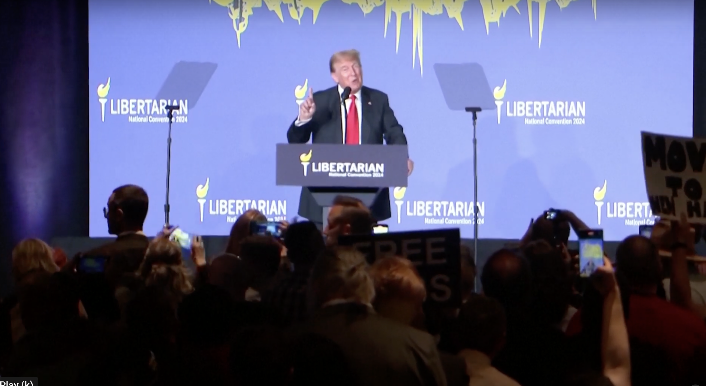 MAGA Sycophants Hail Trump's Speech At Libertarian Convention
