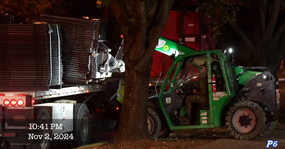 Anti-Climb Riot Fences Go Up at Vice President Residence as D.C. Boards Up