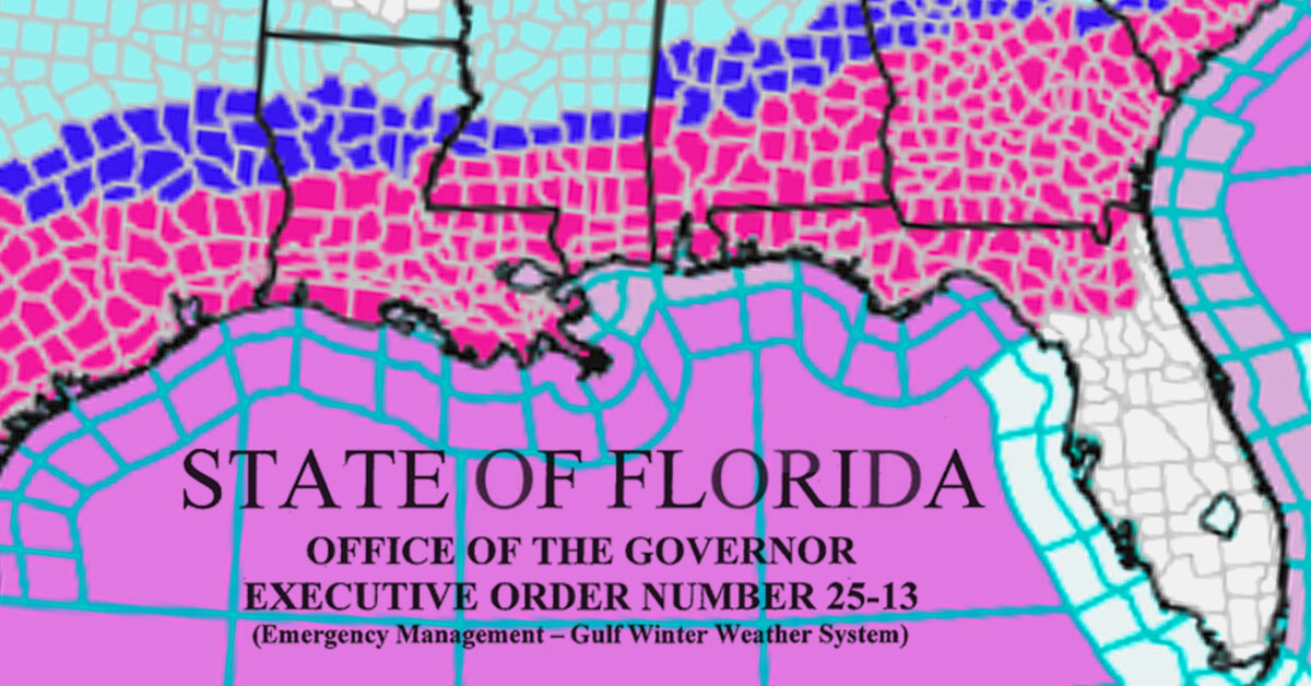Florida Puts 'Gulf of America' In Official Winter Weather Emergency ...