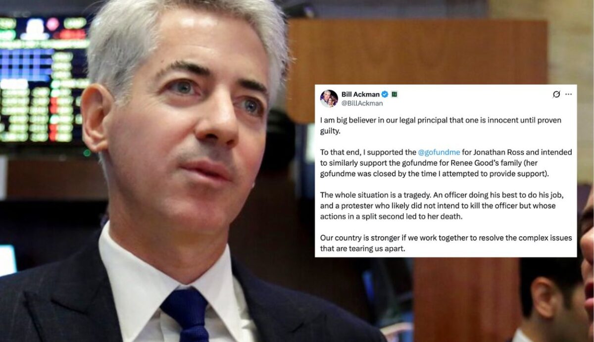 Bill Ackman Donates $10K to ICE Agent Who Shot Renee Good
