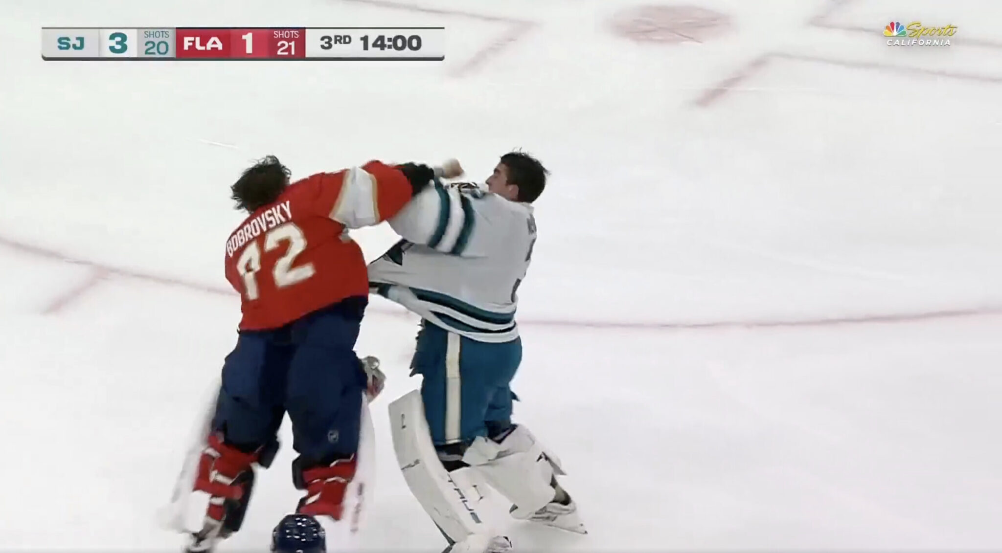 Goalie Fight Breaks Out During Sharks-Panthers Game